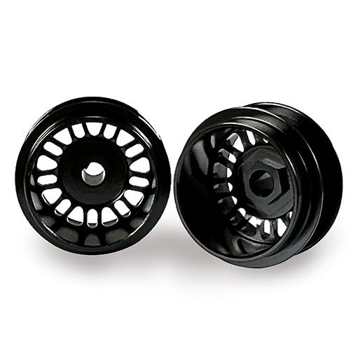 STAFFS110 BBS Style Deep Dish Aluminum Air Wheels Black 15.8 x 10mm (x2 ...
